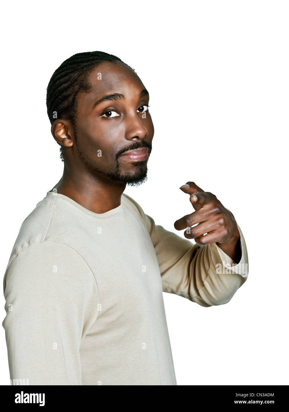 Man pointing to camera, portrait Stock Photo - Alamy