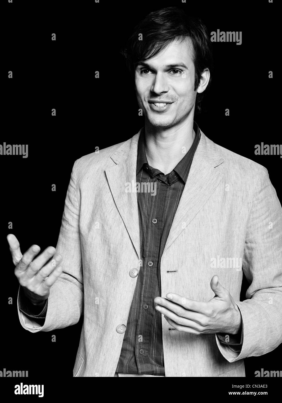 Gesturing gesturing Black and White Stock Photos & Images - Alamy