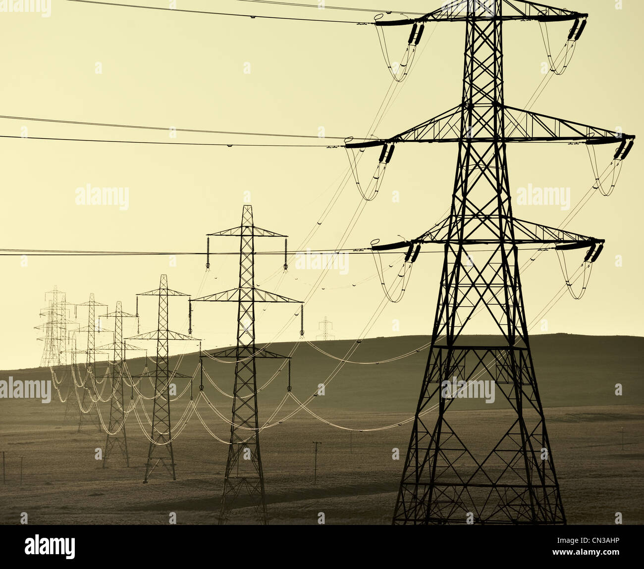 Electricity pylons Stock Photo: 47402706 - Alamy