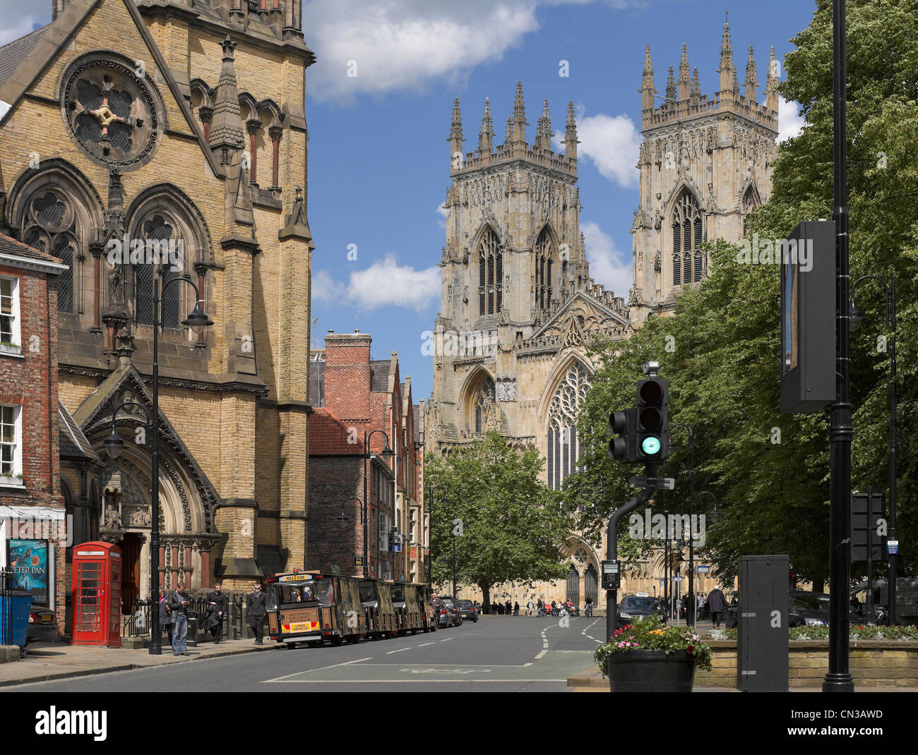 St Wilfrids Church and the Minster in summer Duncombe Place York North ...