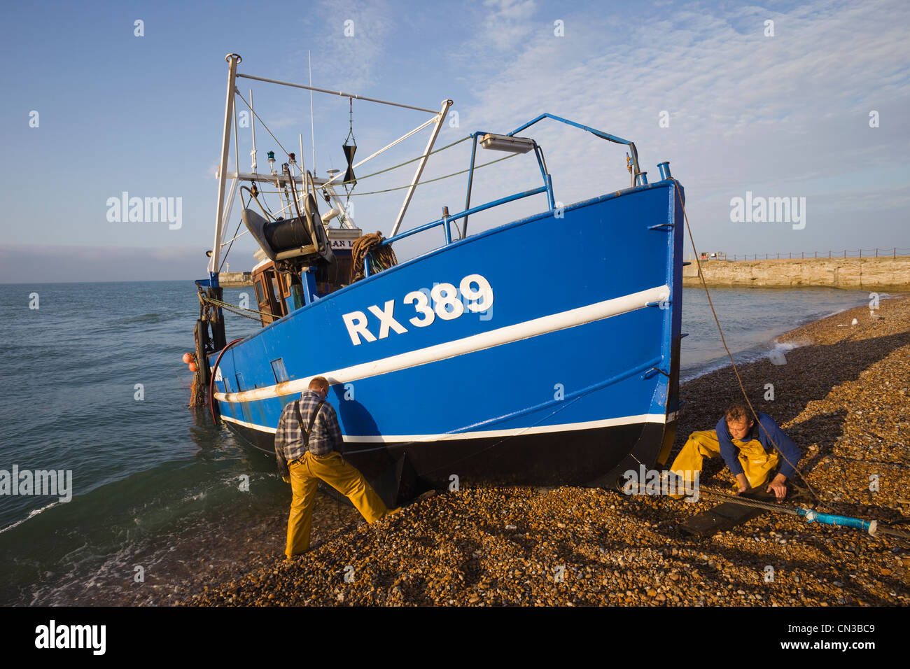 England, East Sussex, Hastings, The Stade, Shore Based Fishing Boats on ...