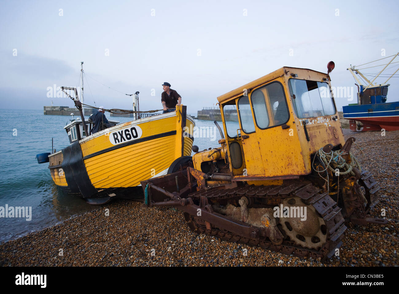 Tractors beach boat launch hi-res stock photography and images - Alamy