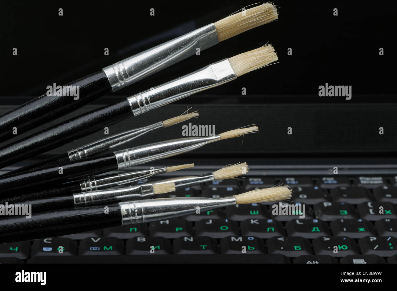 Brush laptop concept computer art hi-res stock photography and images ...