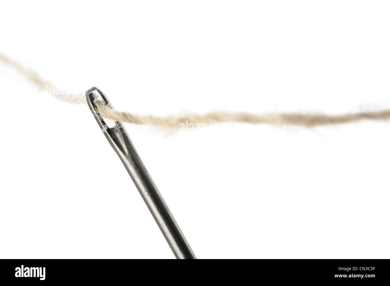 Needle and thread closeup. Isolated on white background Stock Photo - Alamy