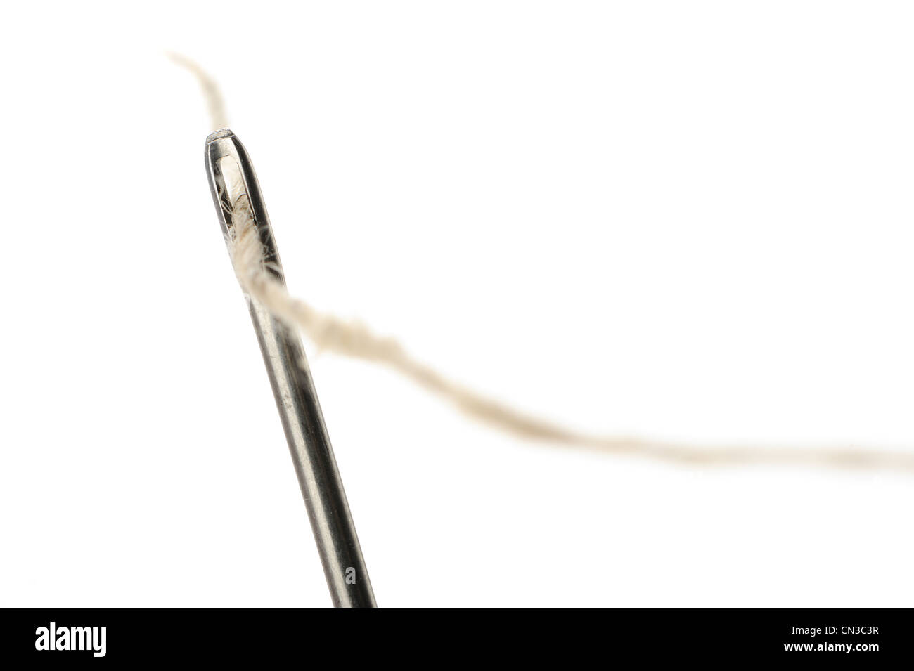 Needle and thread closeup. Isolated on white background Stock Photo - Alamy