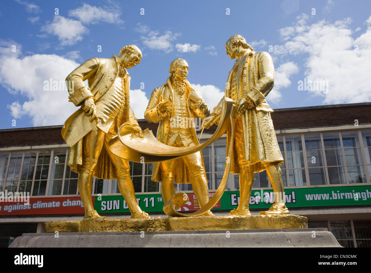 England, Birmingham, The Golden Boys of Birmingham Statue featuring ...