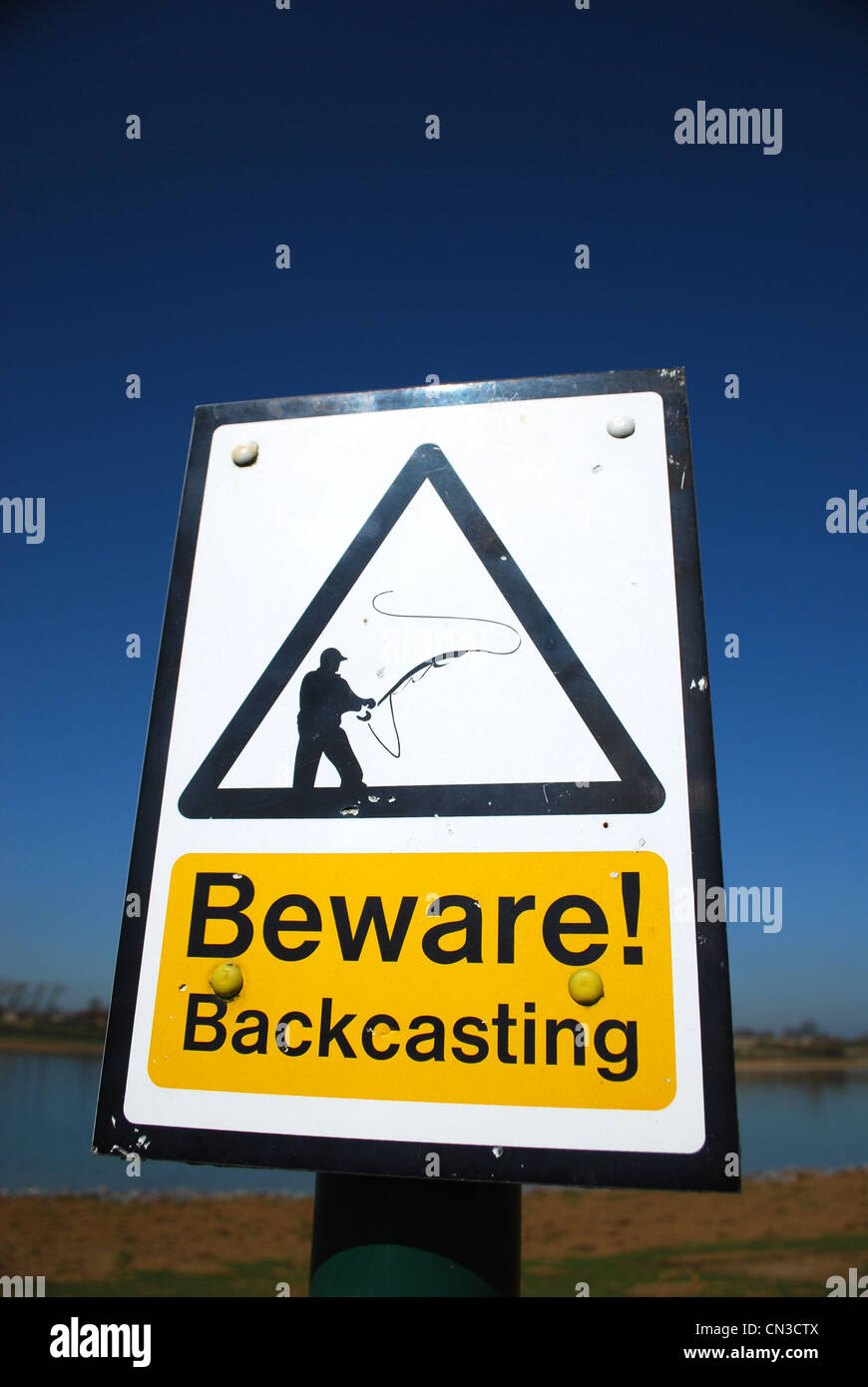 A fishing warning sign Stock Photo - Alamy