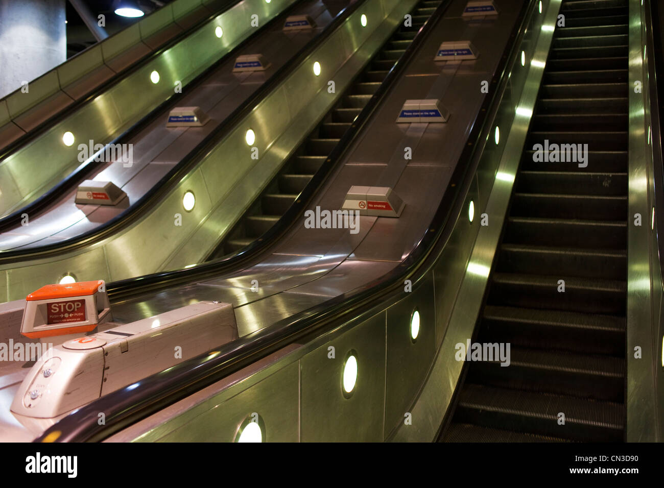England, London, Underground Station Escalators Stock Photo - Alamy