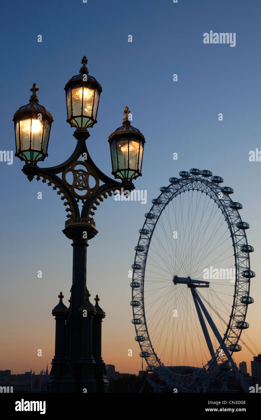 England, London, London Eye and River Thames at Dawn Stock Photo - Alamy