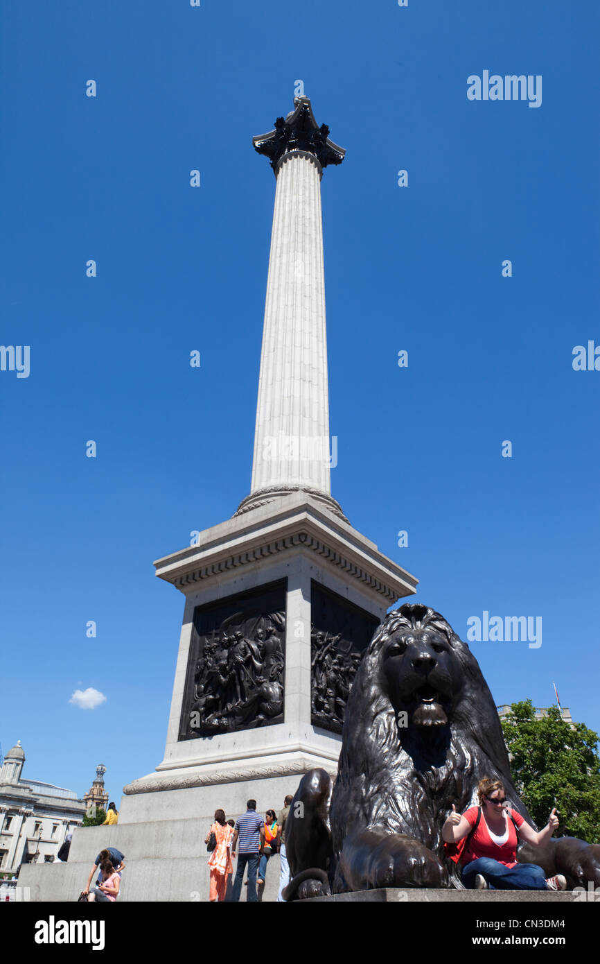 England, London, Trafalgar Square, Nelsons Column Stock Photo - Alamy