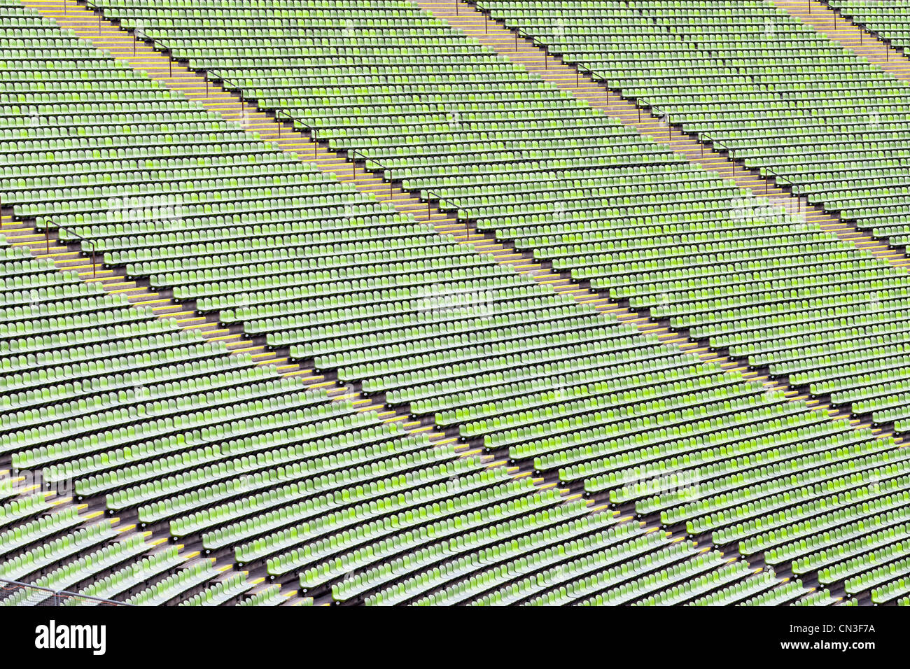 Rows of seats at the olympic stadion Munich - Munich, Bavaria, Germany ...