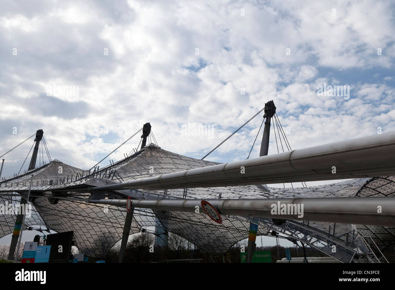 Roof of the olympic stadion Munich - Munich, Bavaria, Germany, Europe ...