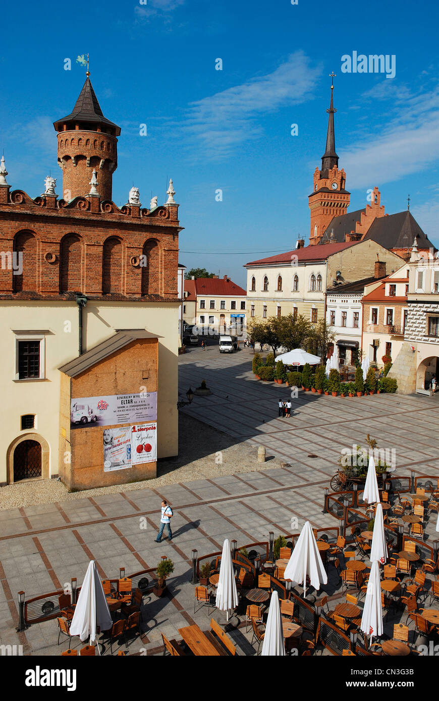 Poland, Lesser Poland region, Tarnow, market square (Rynek), the town ...