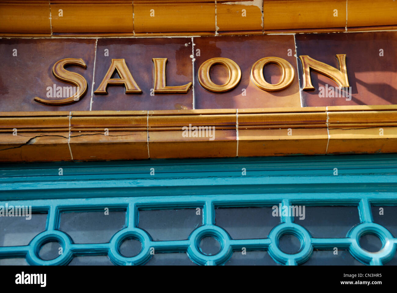 Ornate saloon sign outside a former pub, London, UK Stock Photo - Alamy
