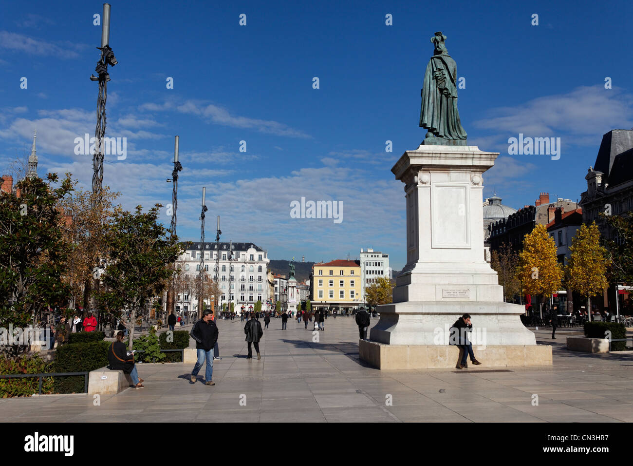 France, Puy de Dome, Clermont Ferrand, Place de Jaude statue of General ...