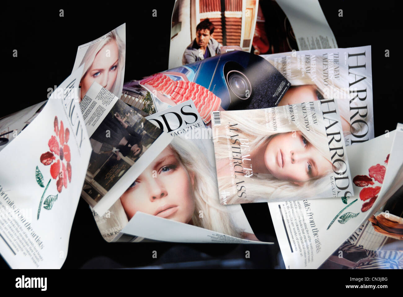 Harrods Magazine shop window display at the Knightsbridge store in ...