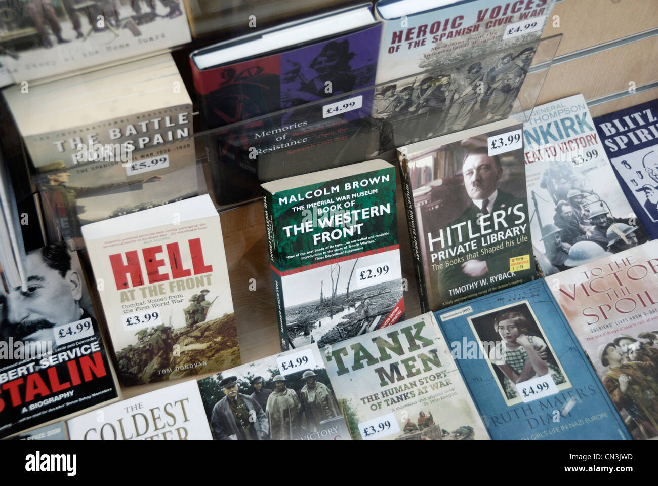 War books in a shop window Stock Photo - Alamy