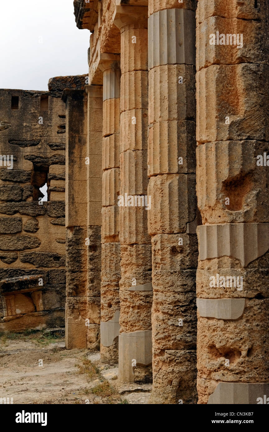 Partial view of the Doric colonnade portico of the Gymnasium and Forum ...