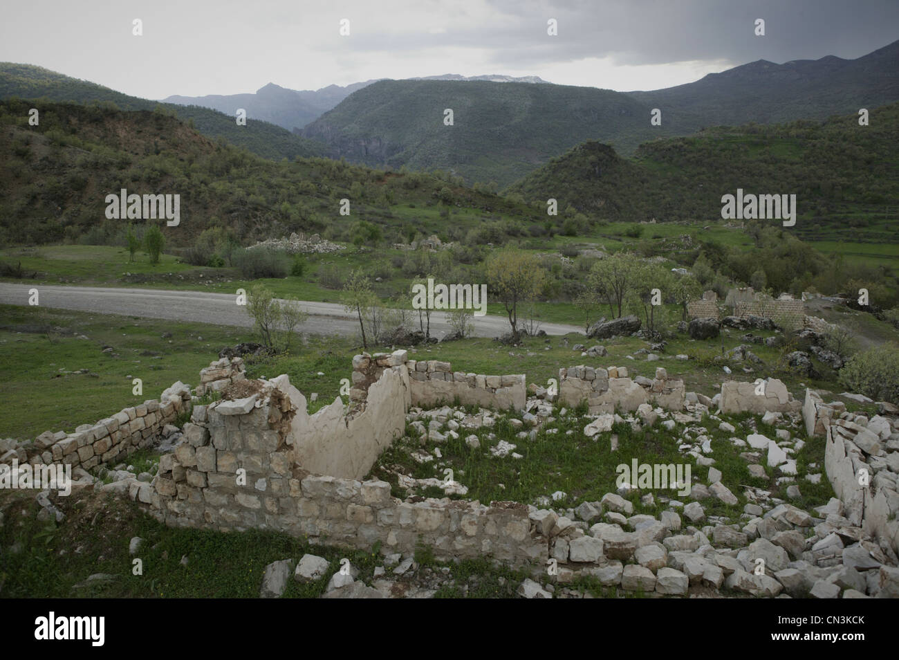 Ruin of a house in Barzan Area Iraqi Kurdistan. Many families had their ...