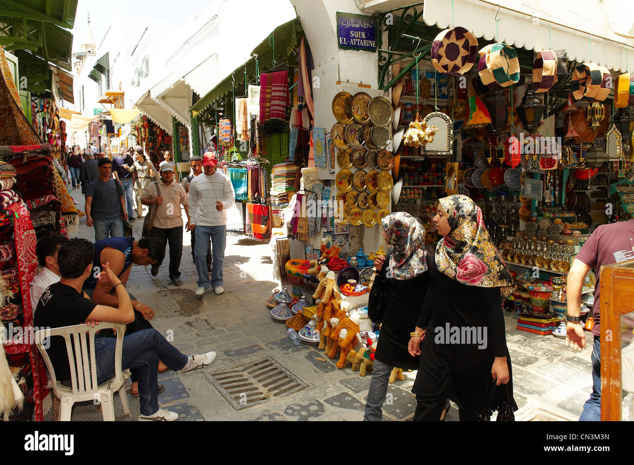 Tunisia, Tunis, medina listed as World Heritage by UNESCO, view of the ...