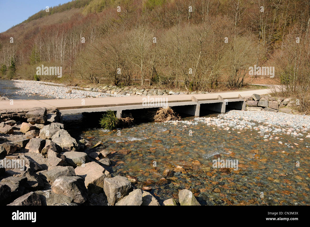 Concrete bridge over the river liza as it enters ennerdale water Stock ...