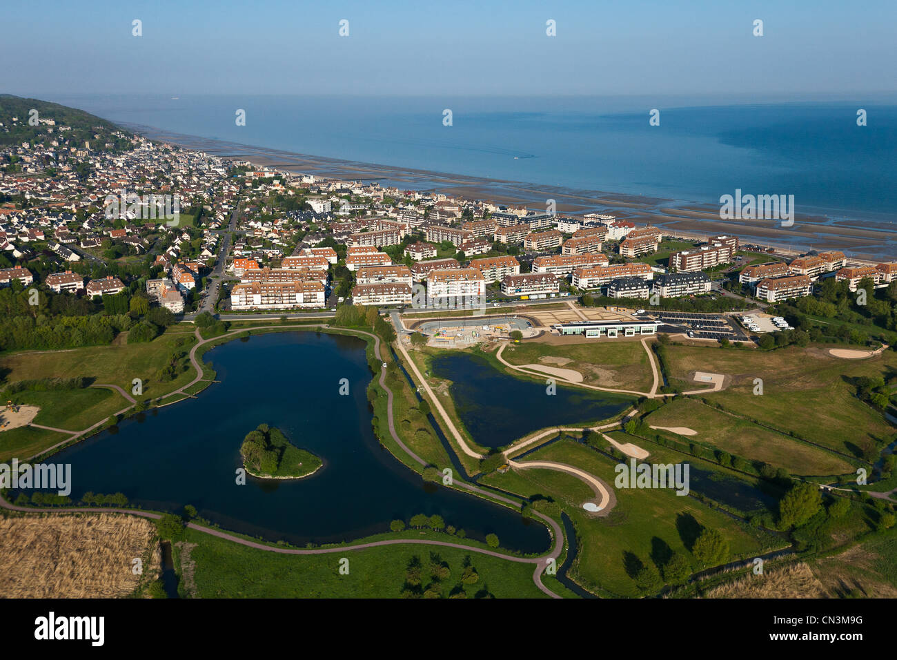 France, Calvados, Villers sur Mer (aerial view Stock Photo, Royalty ...