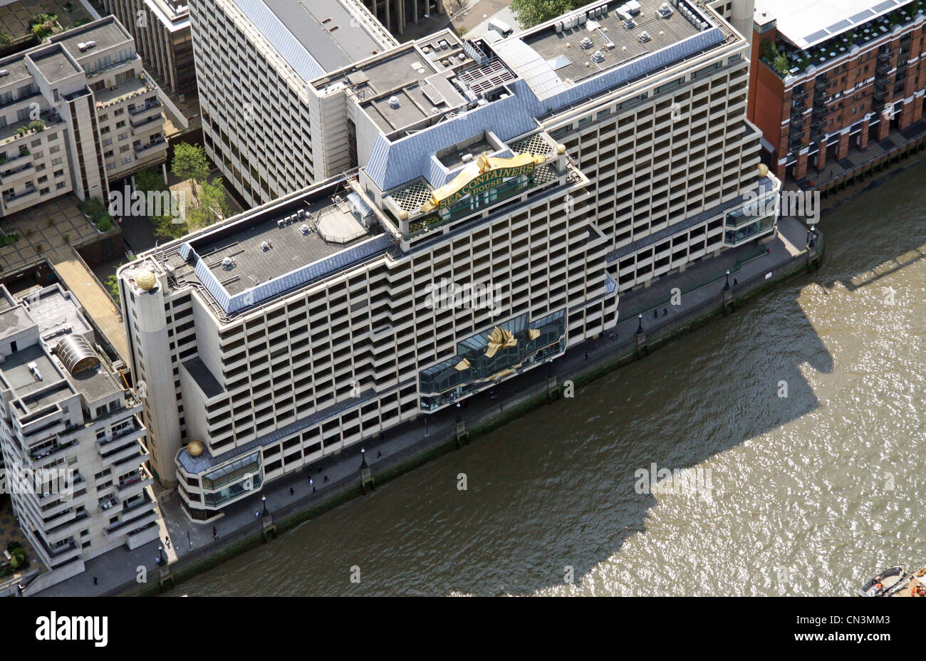 Aerial view of Sea Containers House, River Court, Upper Ground, London ...
