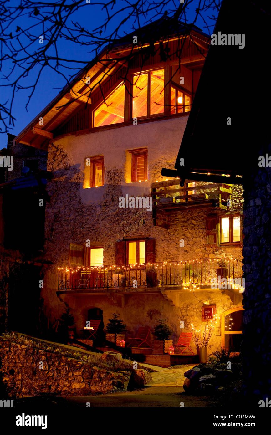 France, Hautes Alpes, Eygliers, cottages La Maison du Guil, former ...