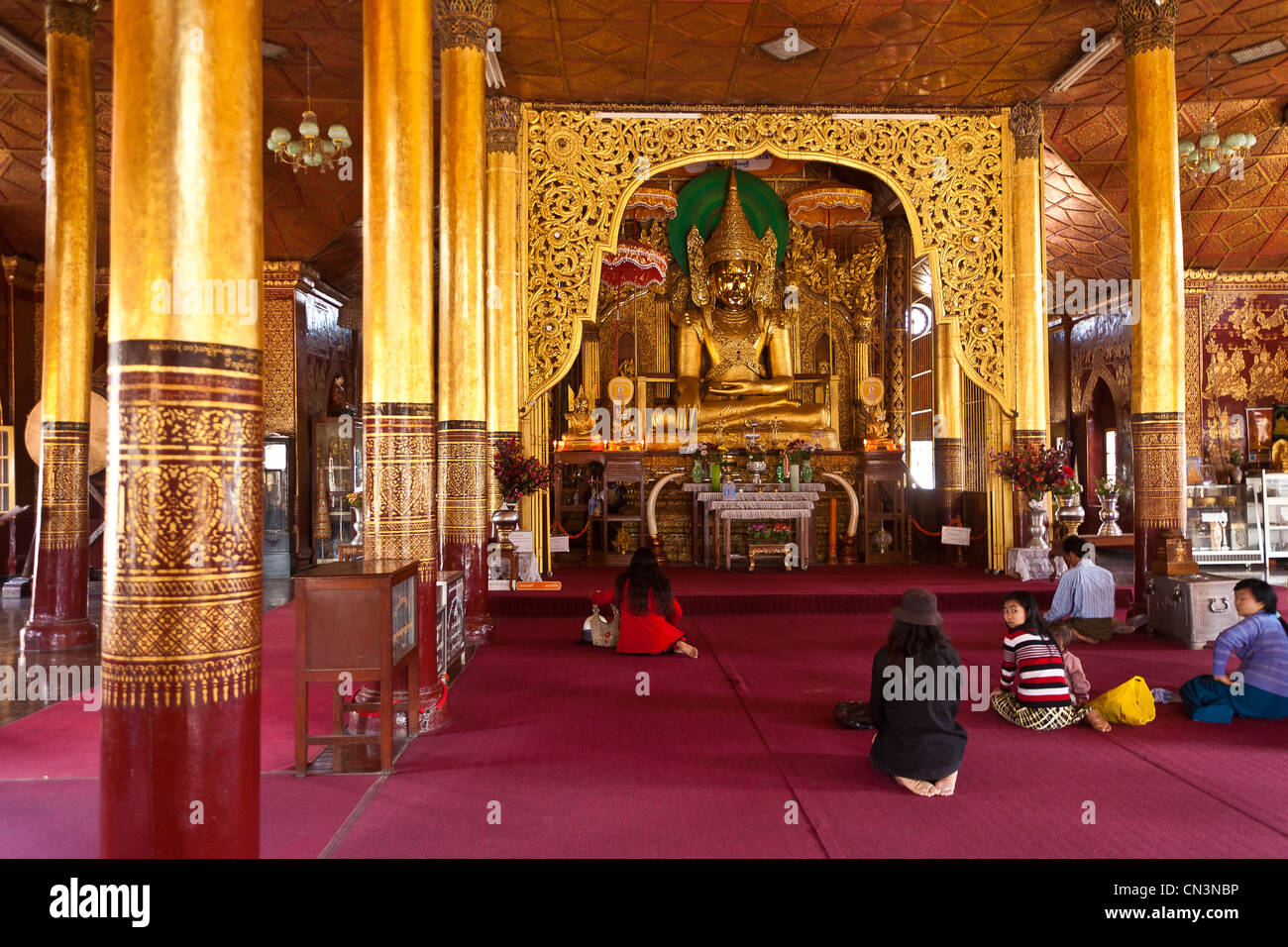 Myanmar (Burma), Shan state, Kyaing Tong, inside Kyaing Tong pagoda ...