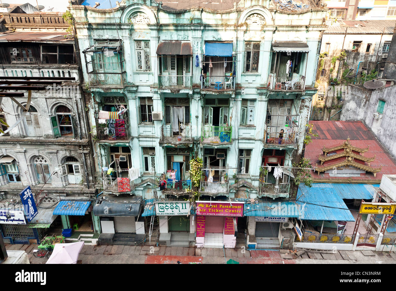 Myanmar (Burma), Yangon division, Yangon, buildings in Yangon Stock ...