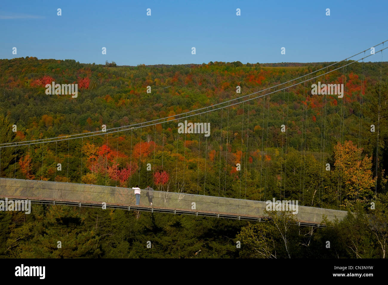Coaticook Suspension Bridge, Eastern Townships, Quebec Stock Photo - Alamy