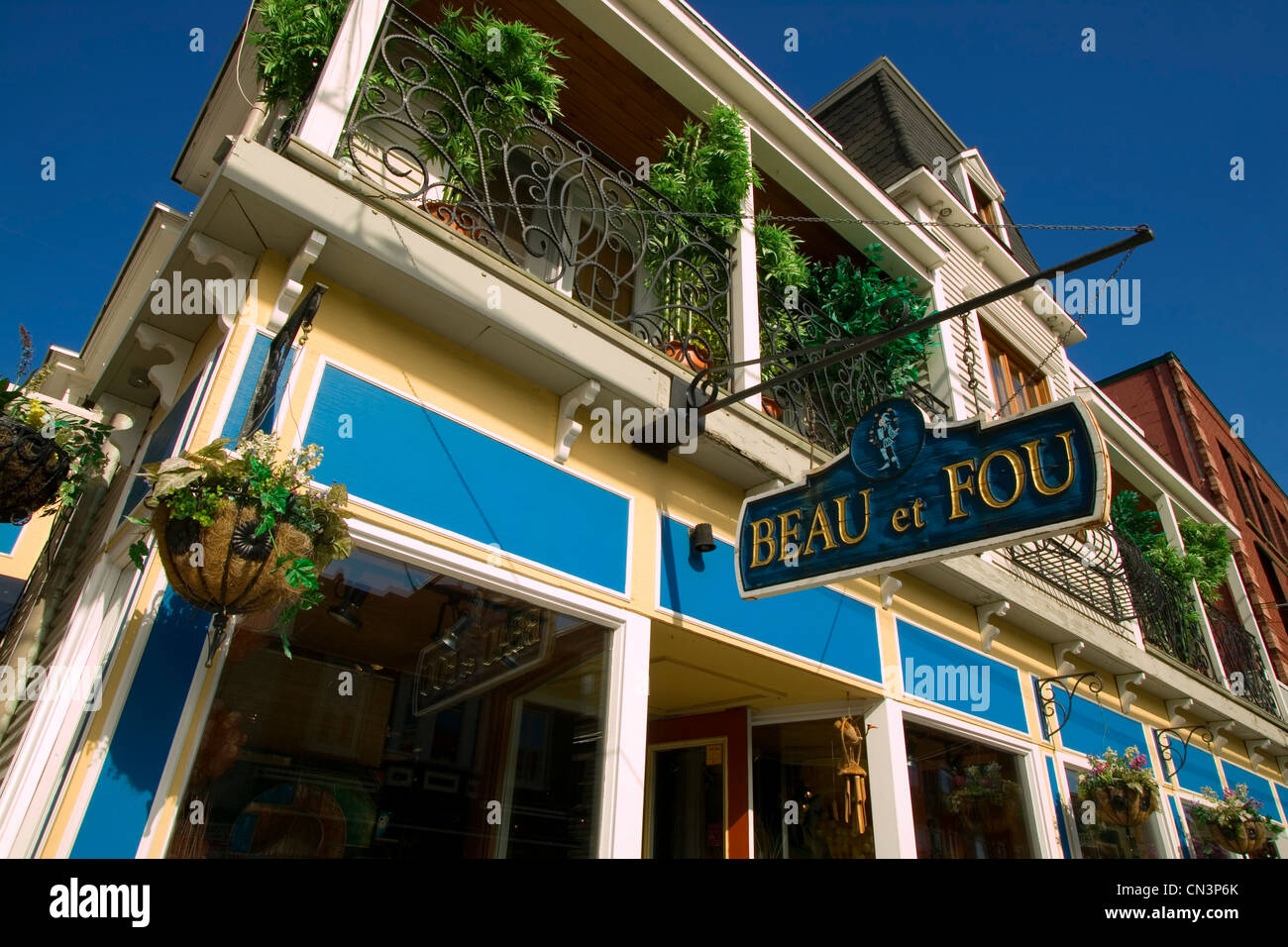 Main Street in Magog, Eastern Townships, Quebec Stock Photo - Alamy