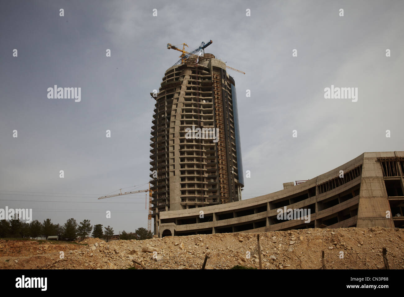 A modern high-rise building under construction. Suleimaniya. Iraqi ...