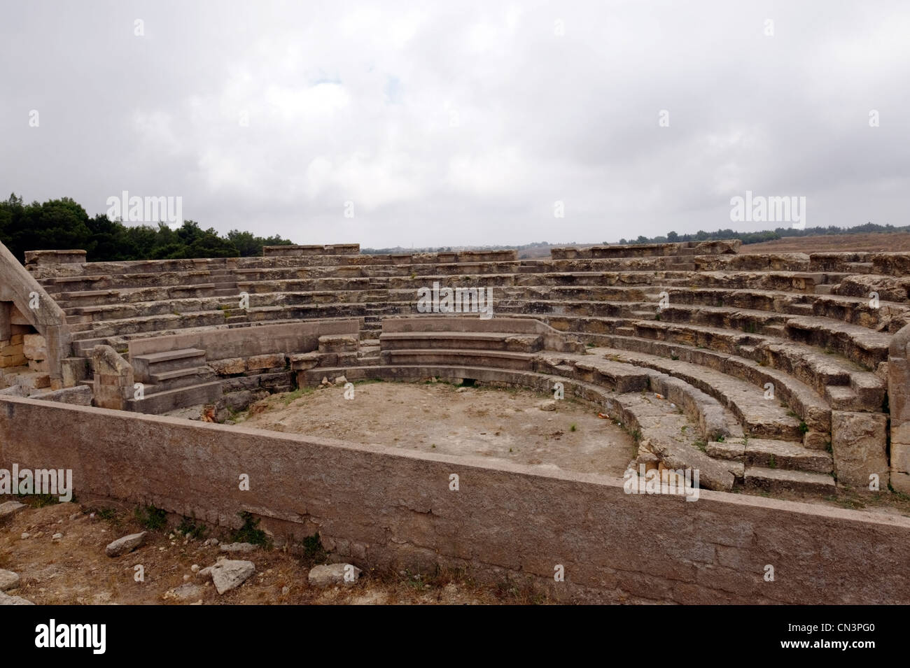 Cyrene. Libya. View of the small Roman theatre probably used for ...