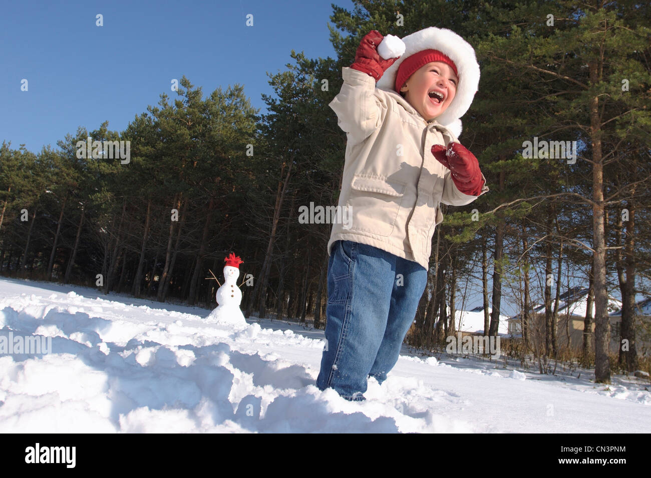 Throwing snowman hi-res stock photography and images - Alamy