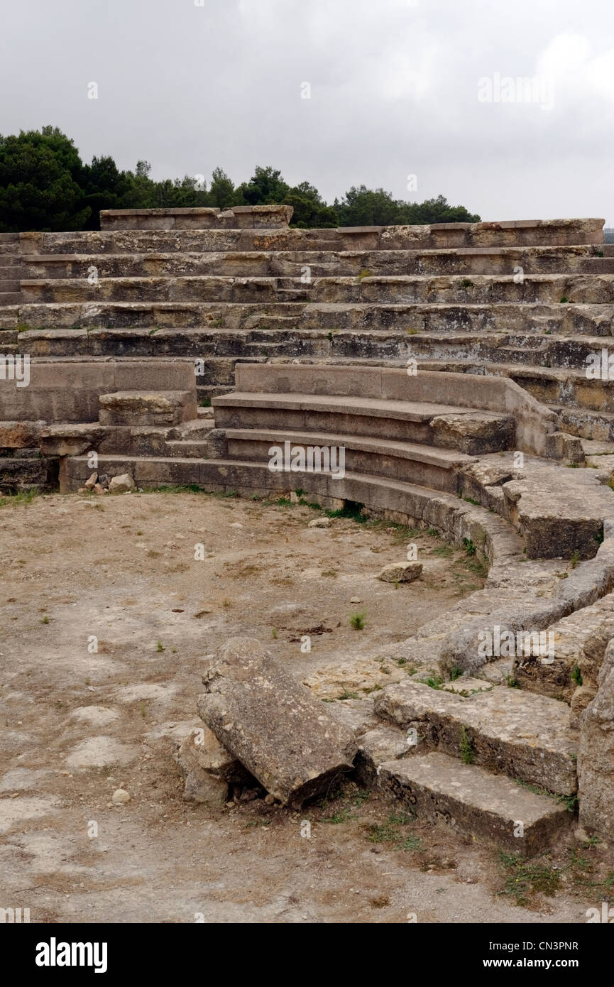 Cyrene. Libya. View of the small Roman theatre probably used for ...