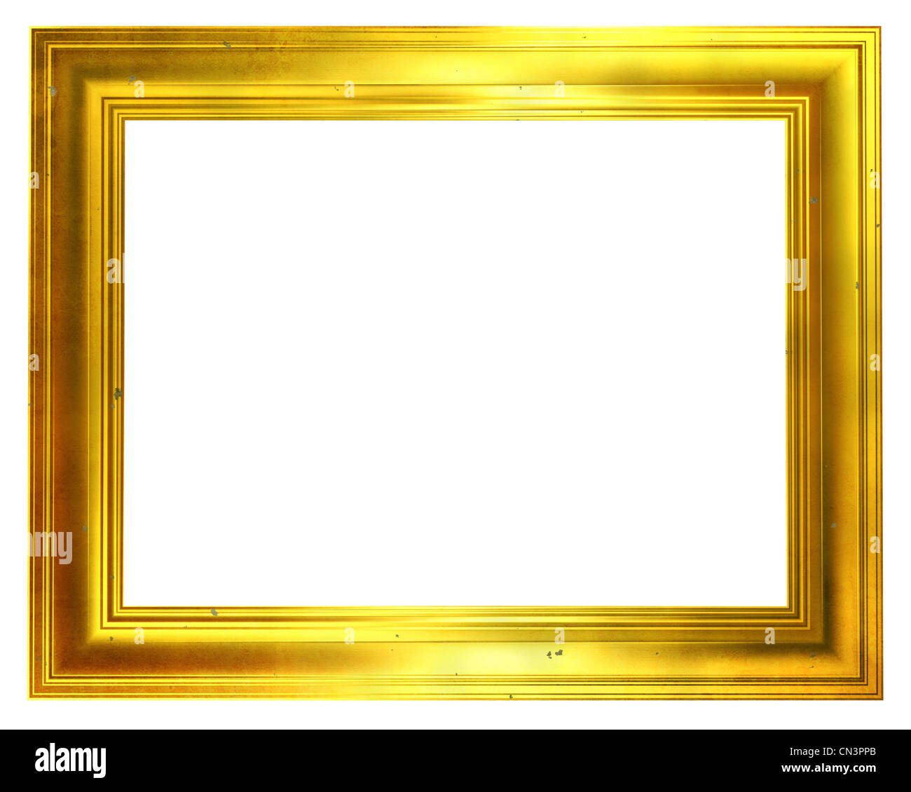 Aged golden frame isolated on a white background Stock Photo - Alamy