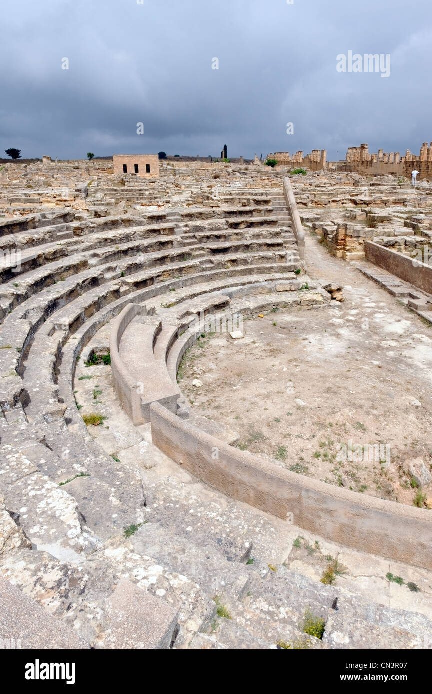 Cyrene. Libya. View of the small Roman theatre probably used for ...