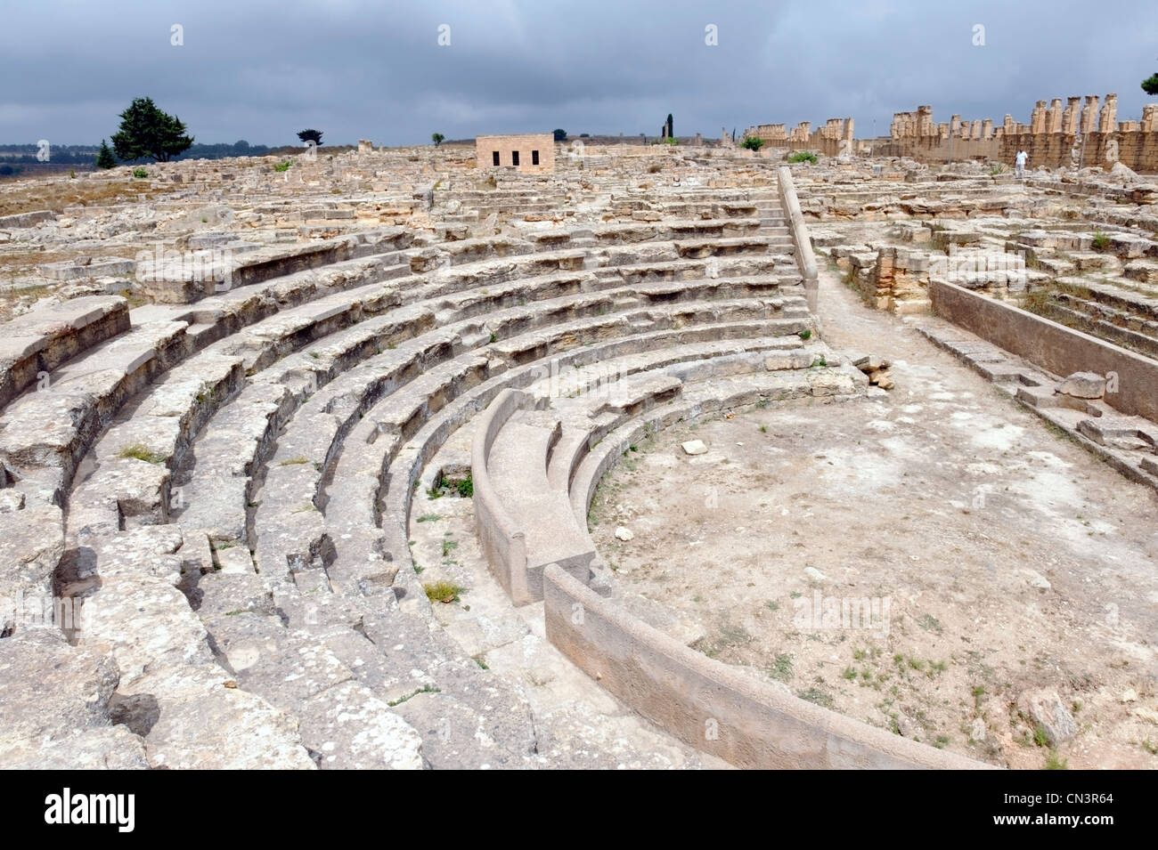 Cyrene. Libya. View of the small Roman theatre probably used for ...