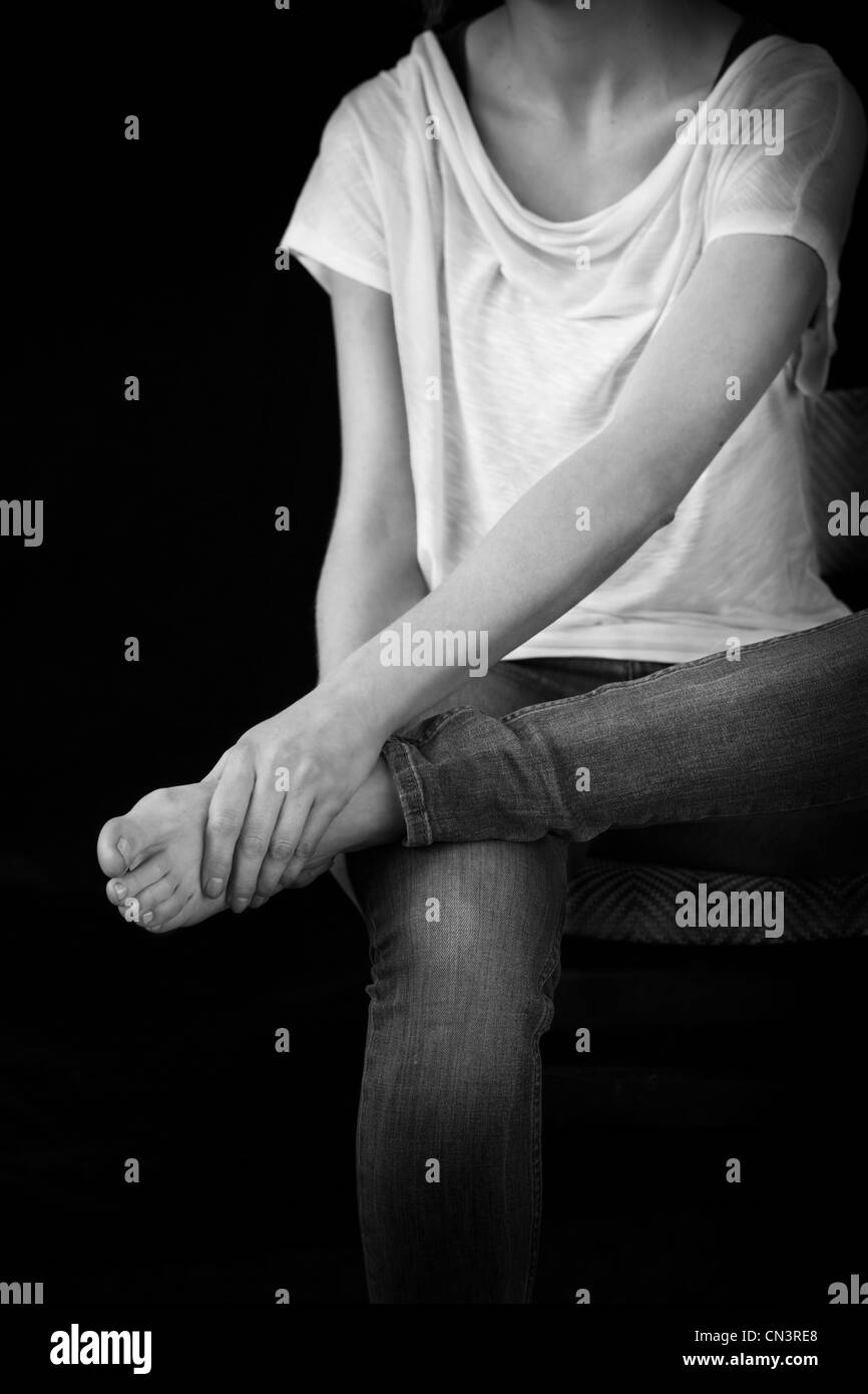 Sore foot Black and White Stock Photos & Images - Alamy