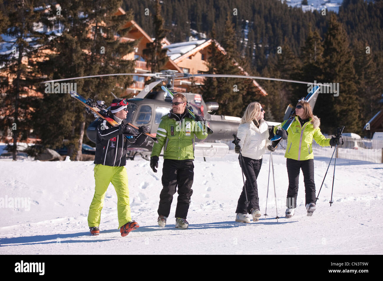 France, Savoie, Méribel, massif of Vanoise, Tarentaise valley, ski ...