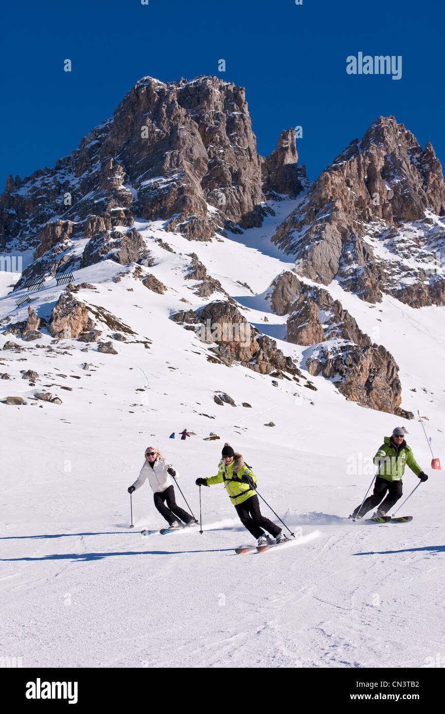 France, Savoie, Méribel, massif of Vanoise, Tarentaise Valley, ski ...
