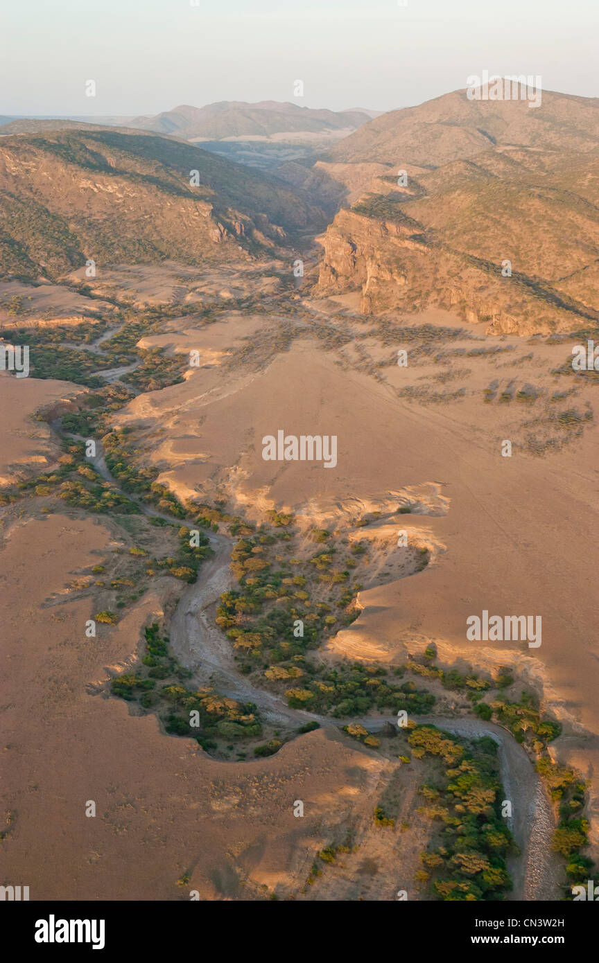 Ol Karien gorge and sand river, aerial view, Tanzania Stock Photo - Alamy