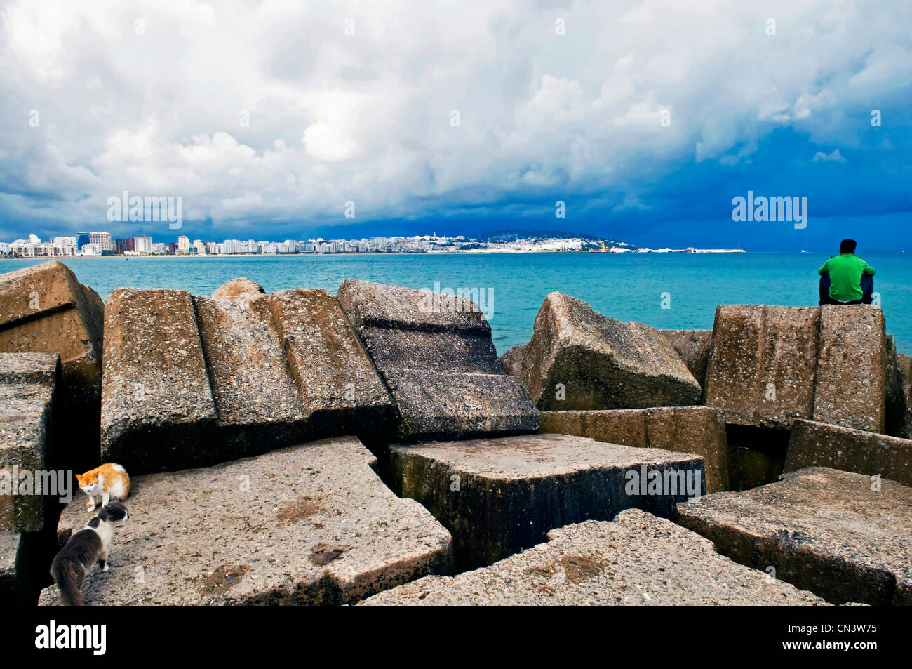 Morocco, Tangier Tetouan Region, overview of Tangier Stock Photo - Alamy
