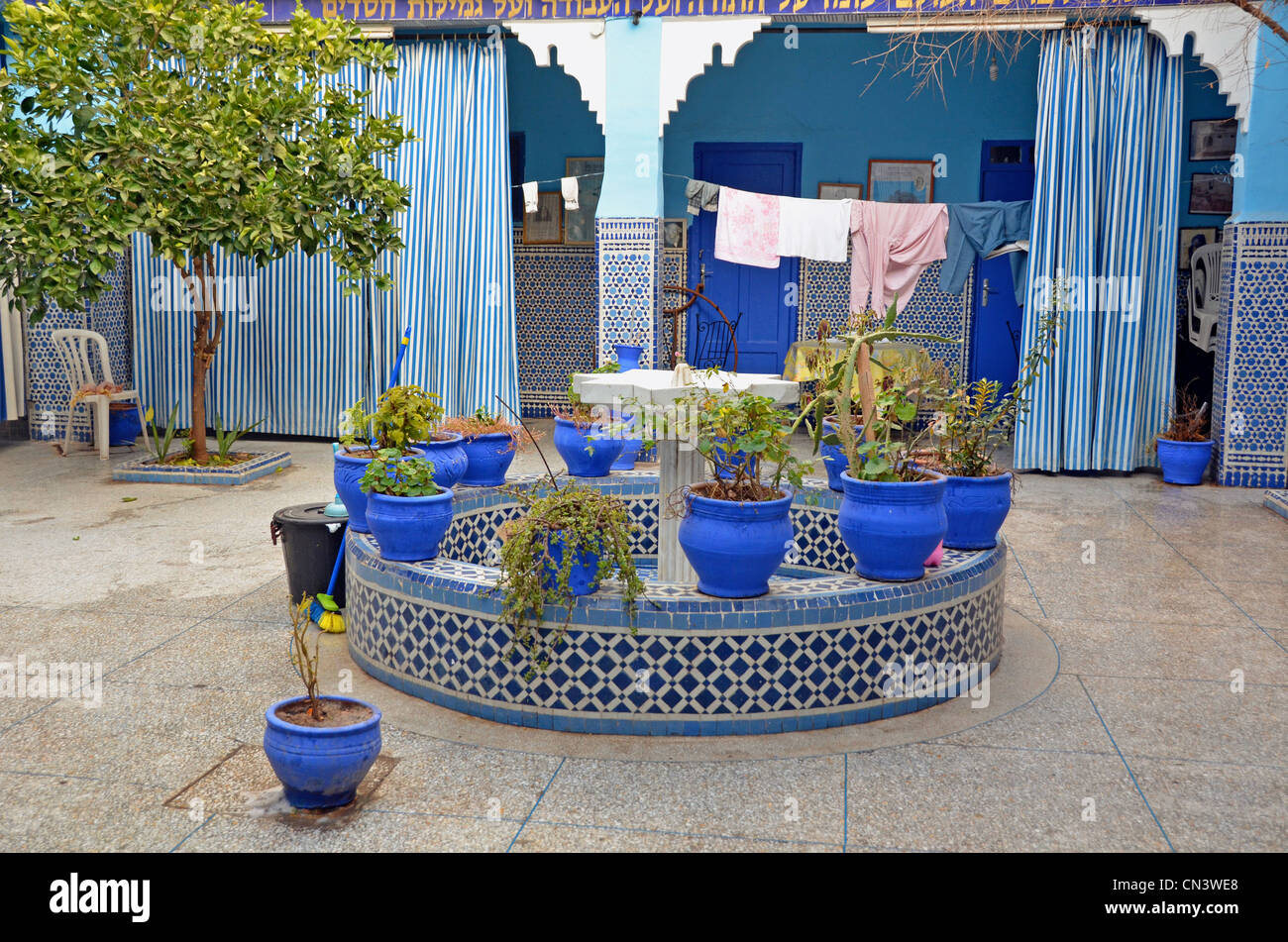 Courtyard to Jewish synagogue, Marrakech, Morocco Stock Photo - Alamy