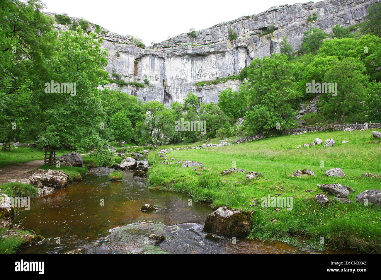 Malham Beck stream Malham Cove, North Yorkshire, Yorkshire Dales ...