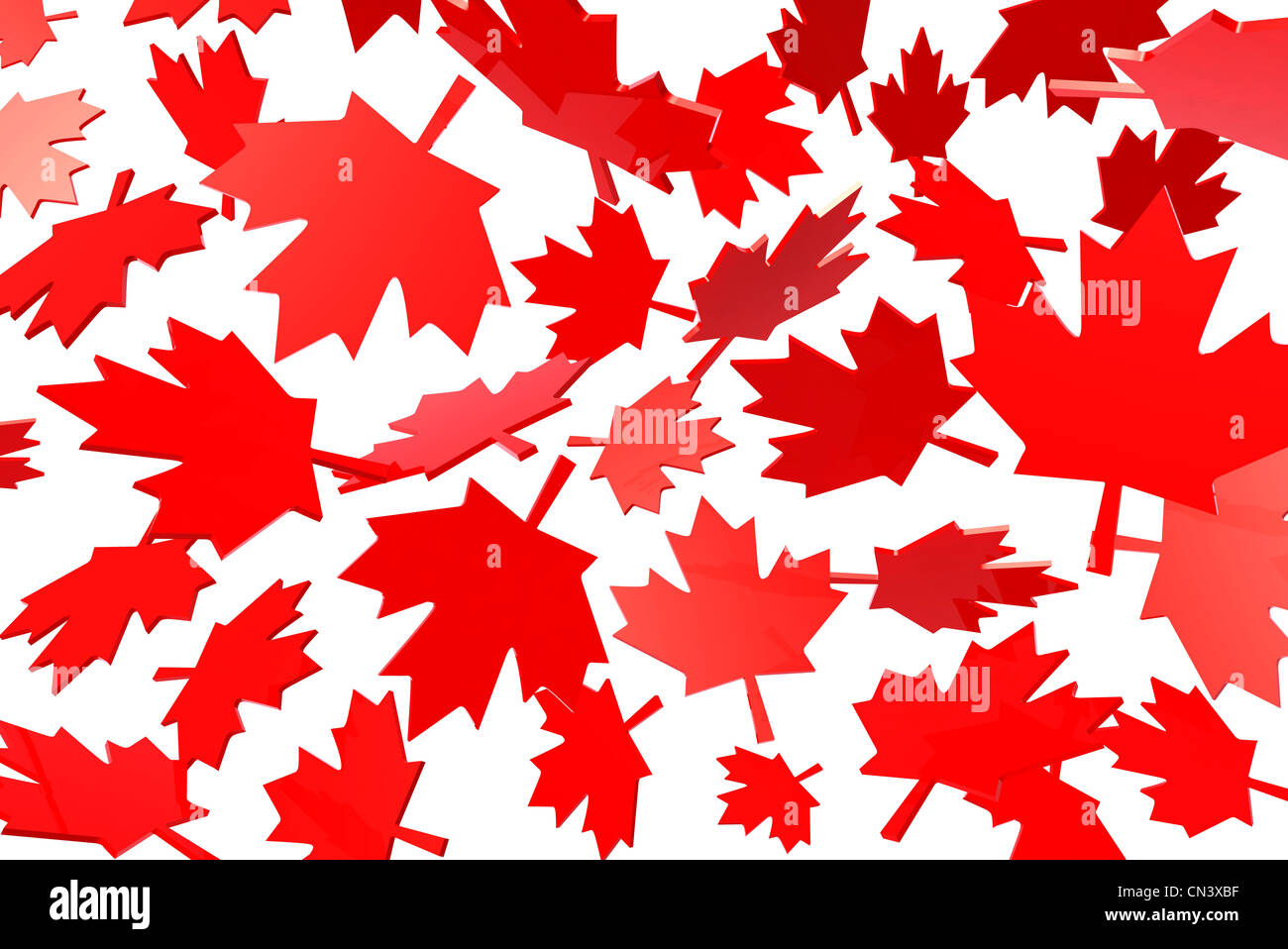 canadian maple leafs autumn leaves, flag symbol 3d illustration Stock Photo - Alamy