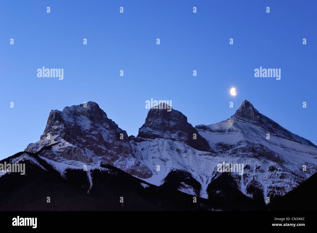 Three Sisters mountains, Canmore, Alberta Stock Photo - Alamy