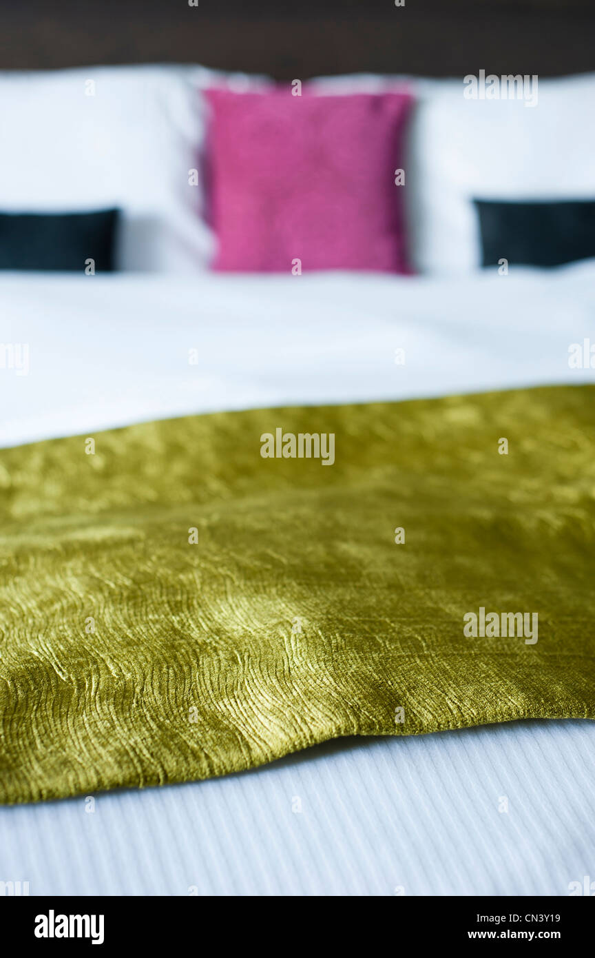 Abstract of luxury bedding with contrasting fabrics Stock Photo - Alamy