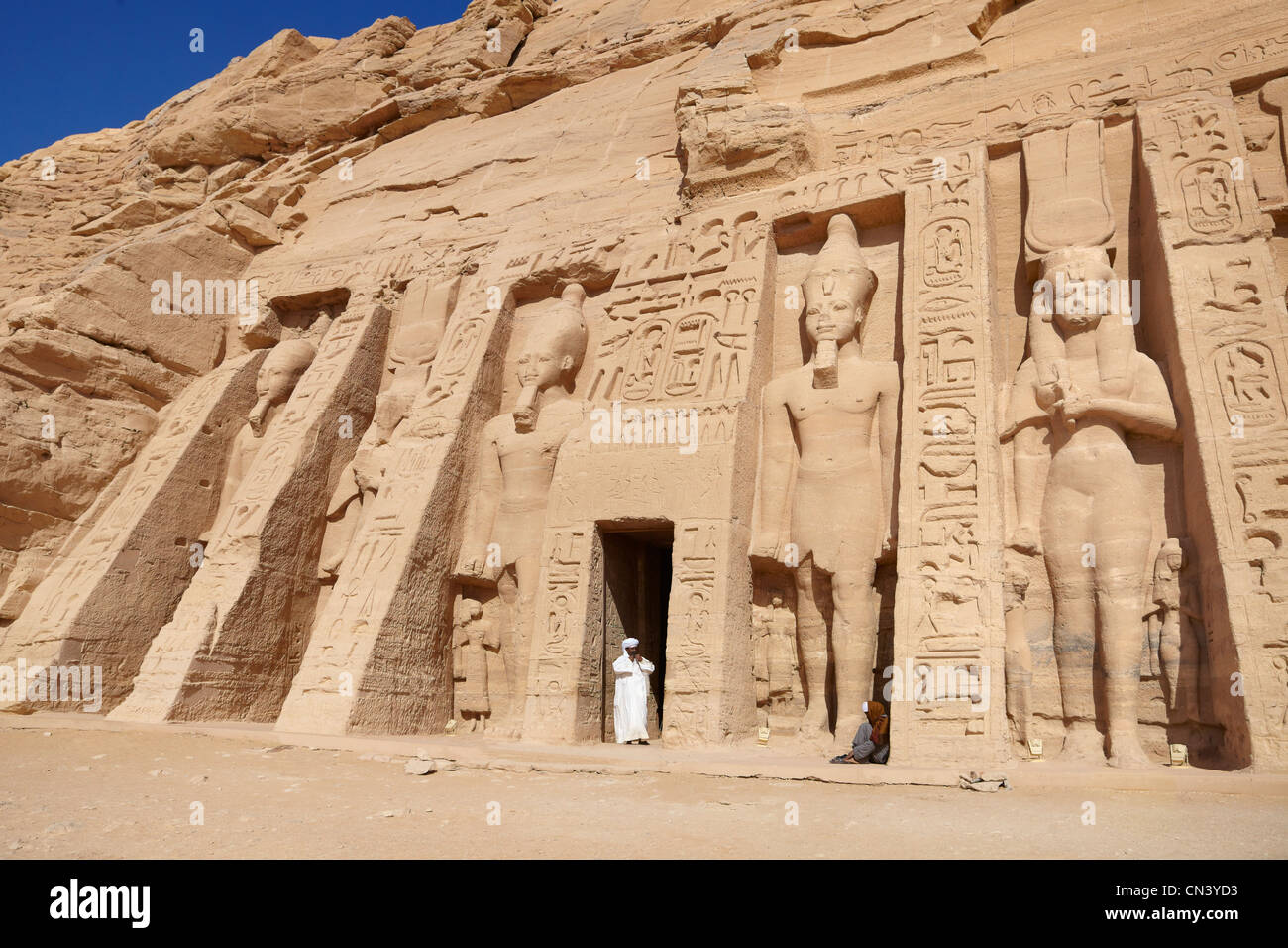 The Temple of Queen Nefertari at Abu Simbel, Egypt, Unesco Stock Photo ...